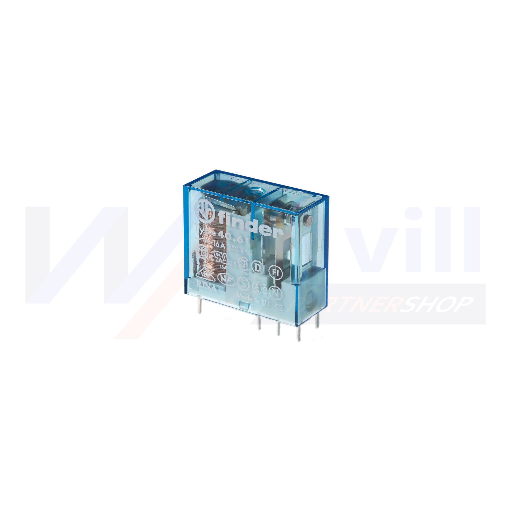 Miniatűr relé NYÁK/dugasz 16A 1-v 24VDC monostabil IP20 40.61.9.024 ...
